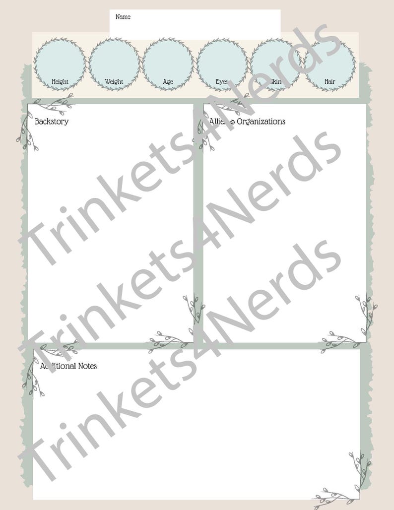 D&D 5e Druid Aesthetic Character Sheet Printable - Etsy Australia