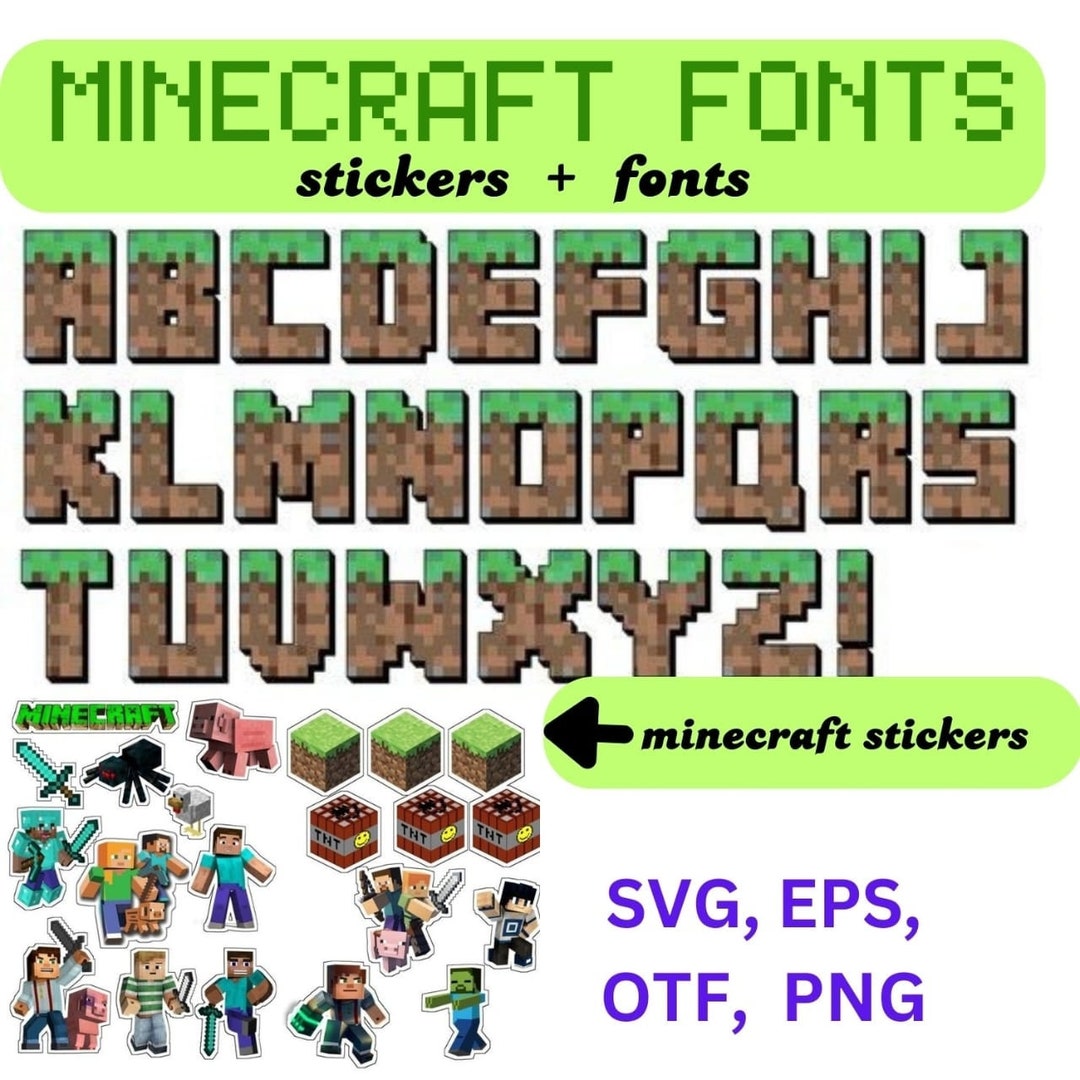 Minecraft Font SVG Minecraft Style Fonts Gamer Font TTF Gaming Fonts ...