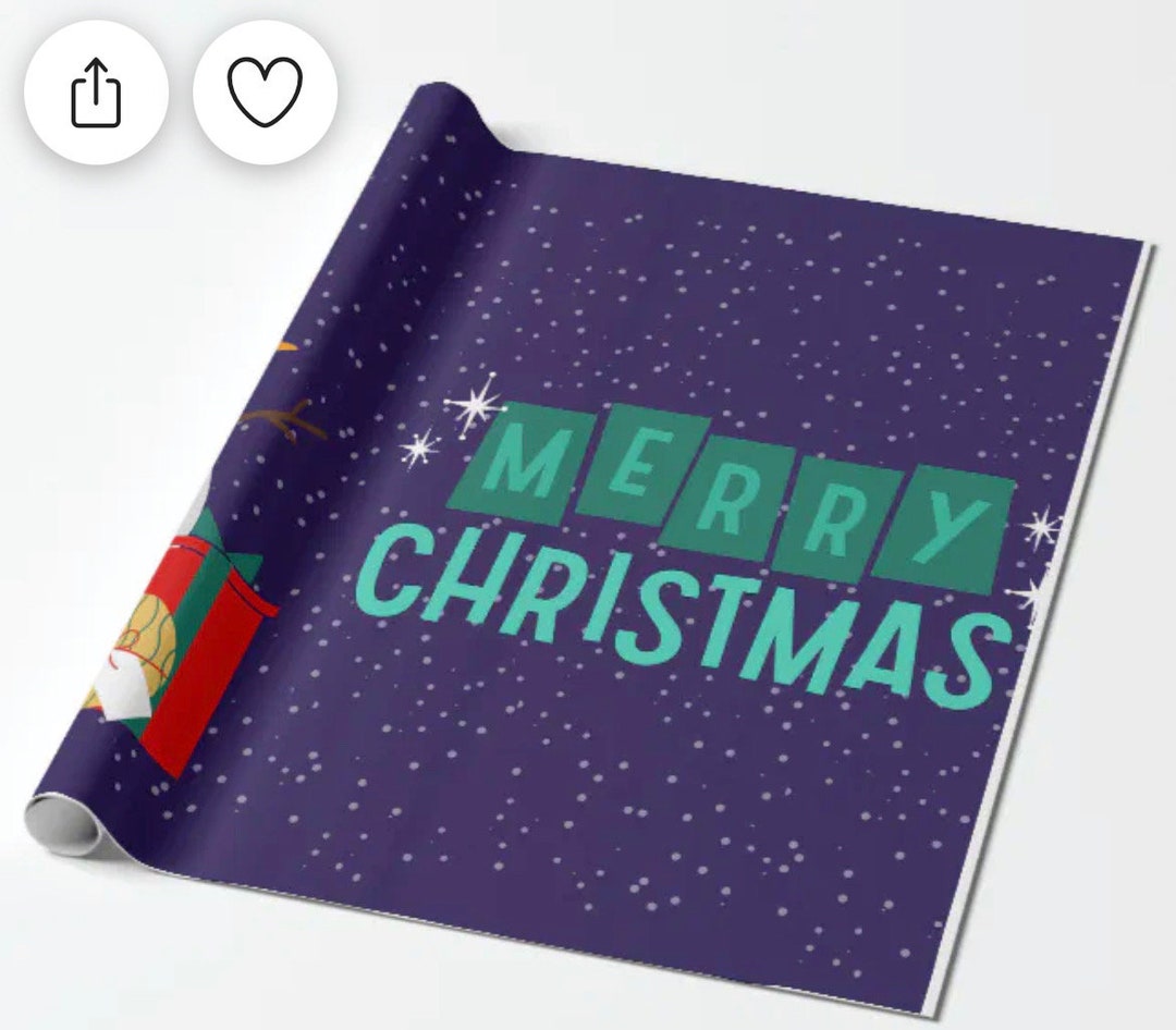 Christmas Wrapping Paper Christmas Snowman Gift Wrap Merry - Etsy