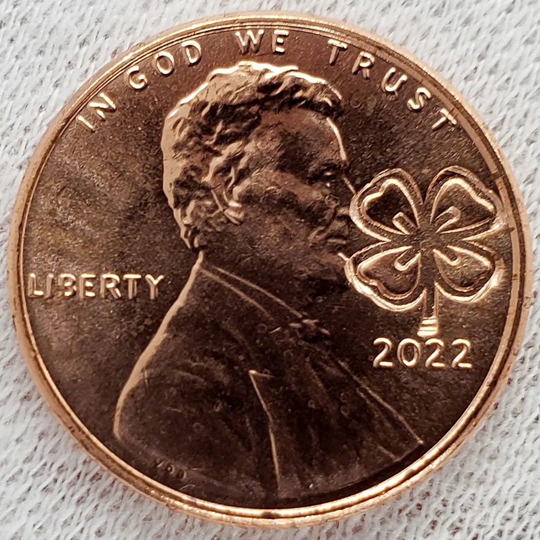 2022 Lincoln Penny Four 4 Leaf Clover Shamrock Irish Counterstamp ...