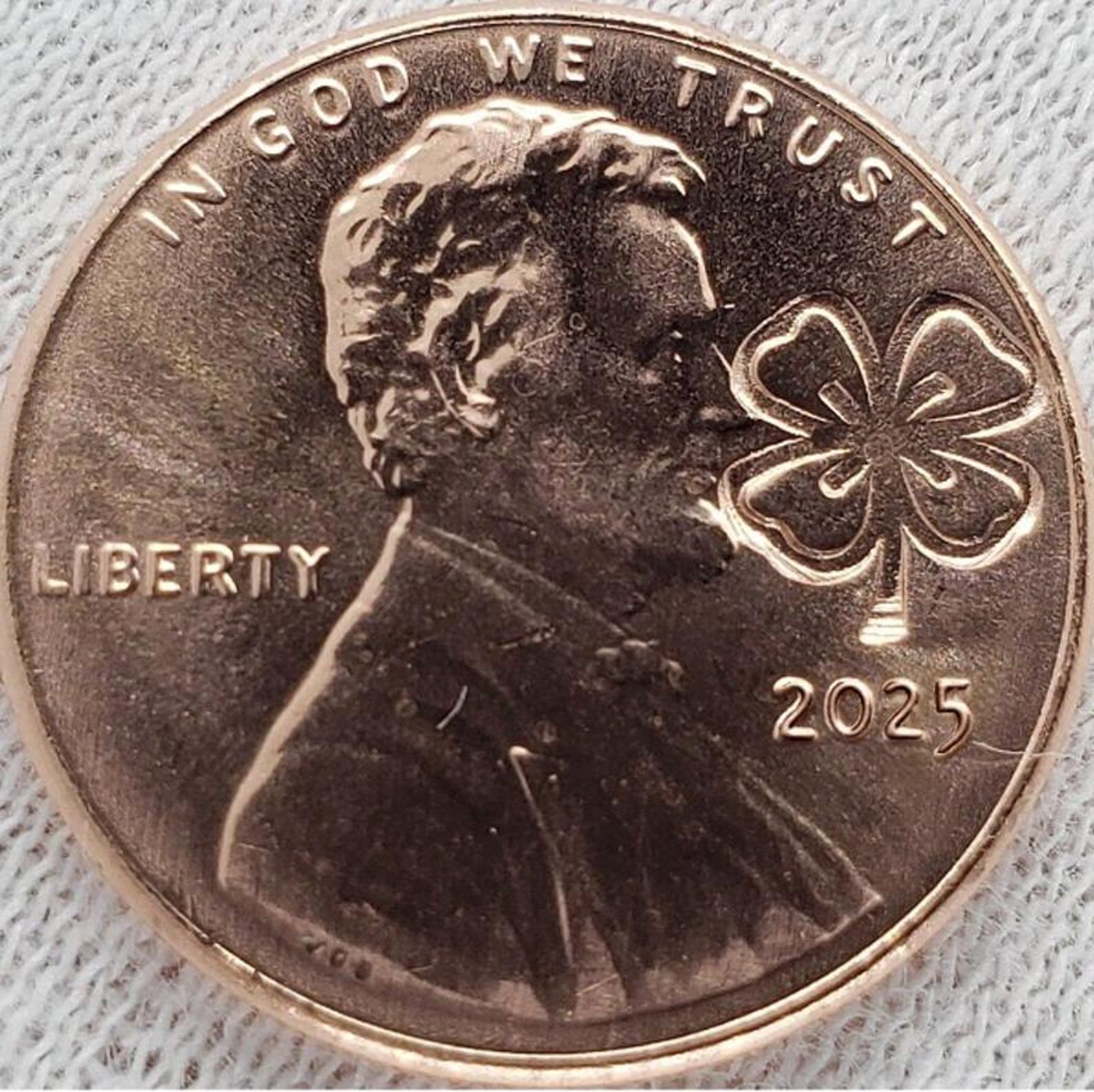 2025 Lincoln Penny Four 4 Leaf Clover Shamrock Irish Counterstamp ...