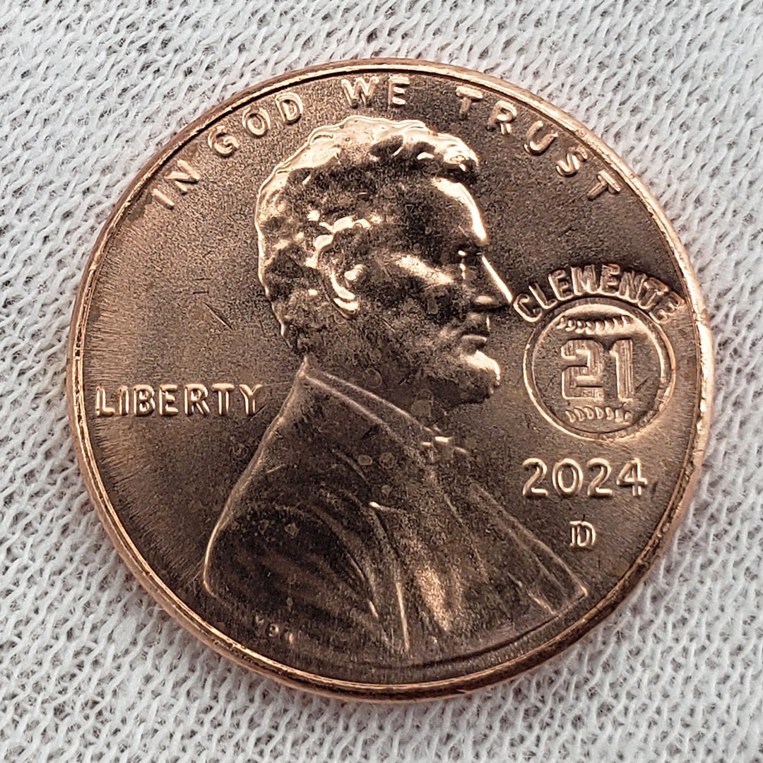 Roberto Clemente 2024 Coin #21 Pittsburgh Pirates Counterstamp Lincoln ...