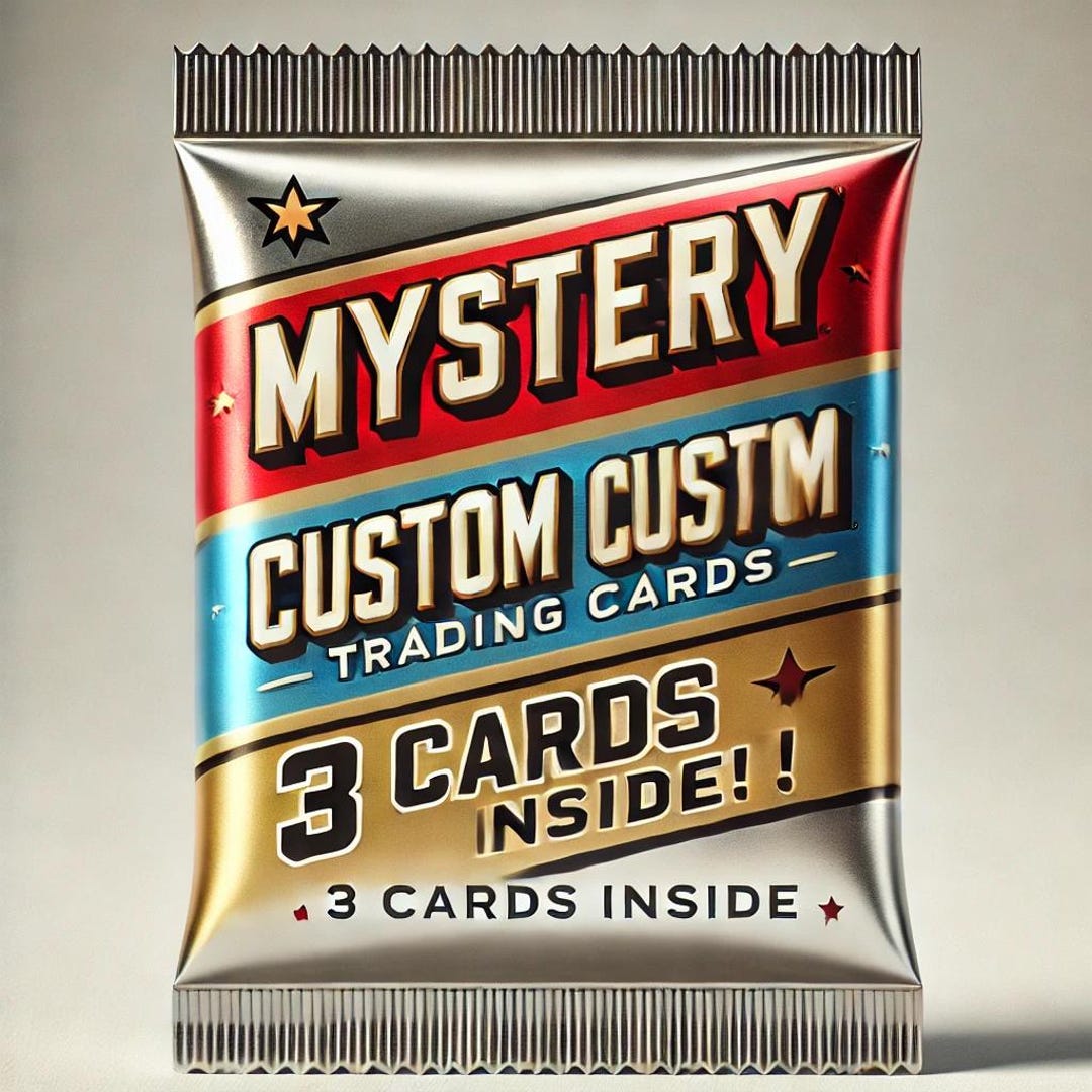 Mystery Custom Trading Card Pack – 3 Unique Cards Inside! Baseball ...