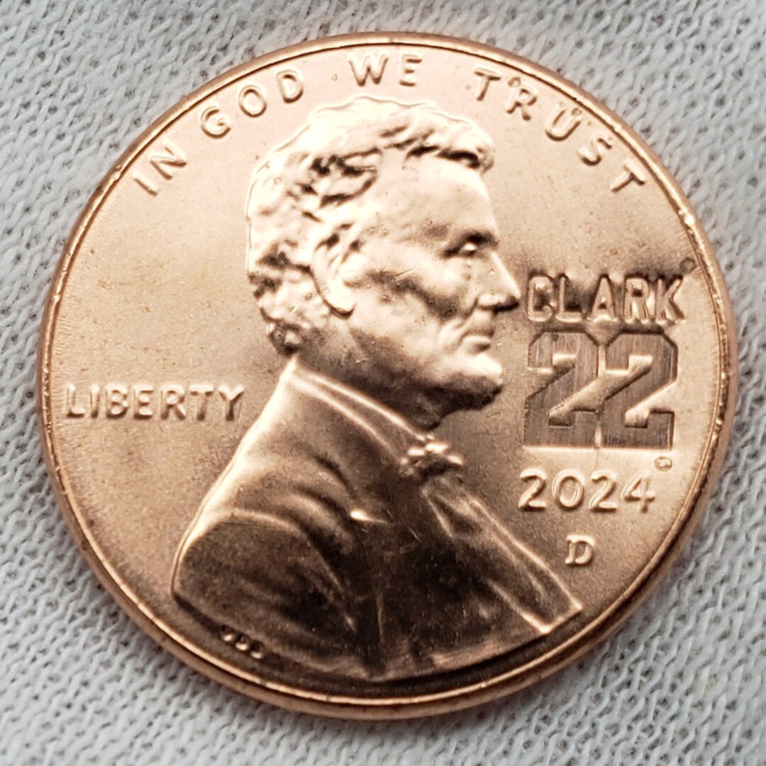 Caitlin Clark Coin #22 Memorabilia Counterstamp Penny 2024 - Etsy