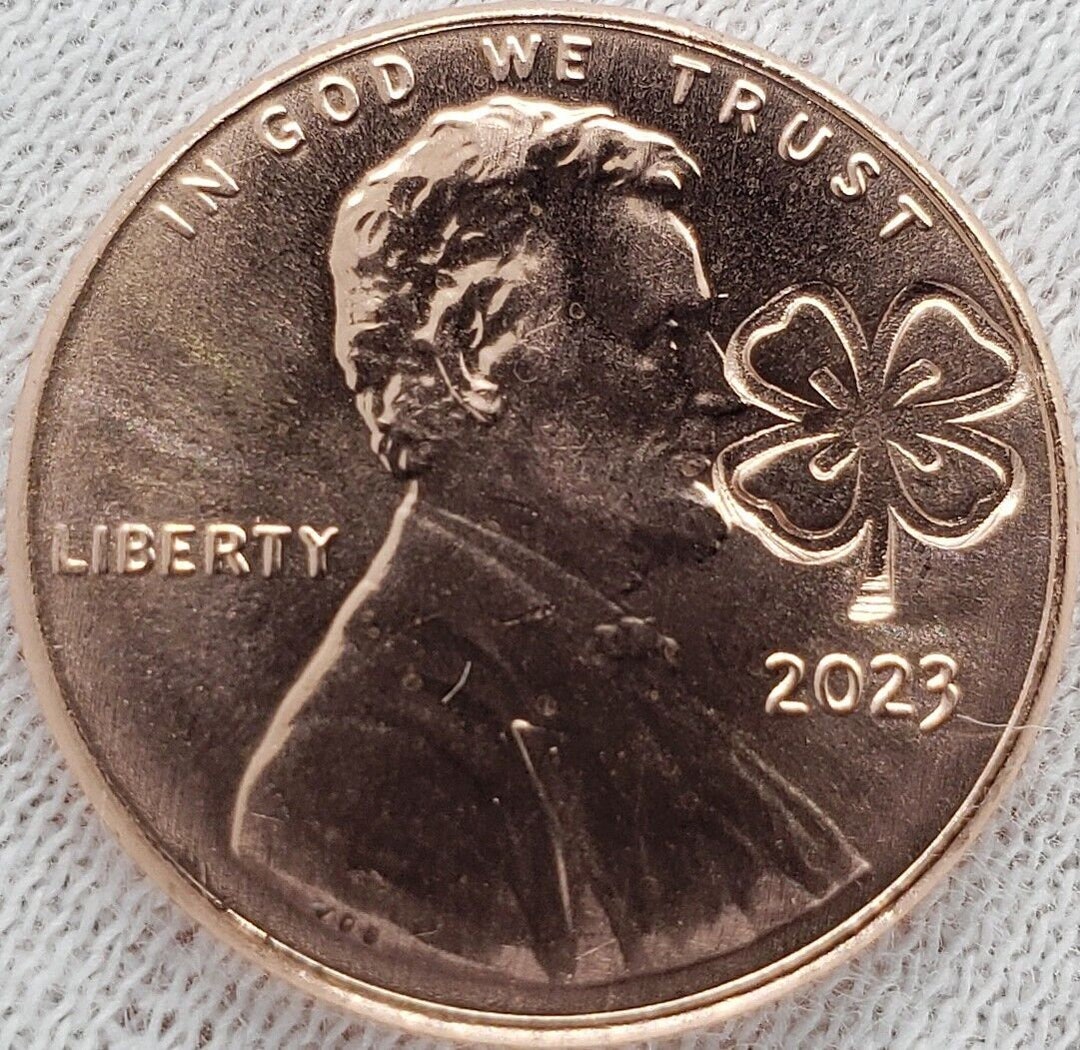 2023 Lincoln Penny Four 4 Leaf Clover Shamrock Irish Counterstamp ...