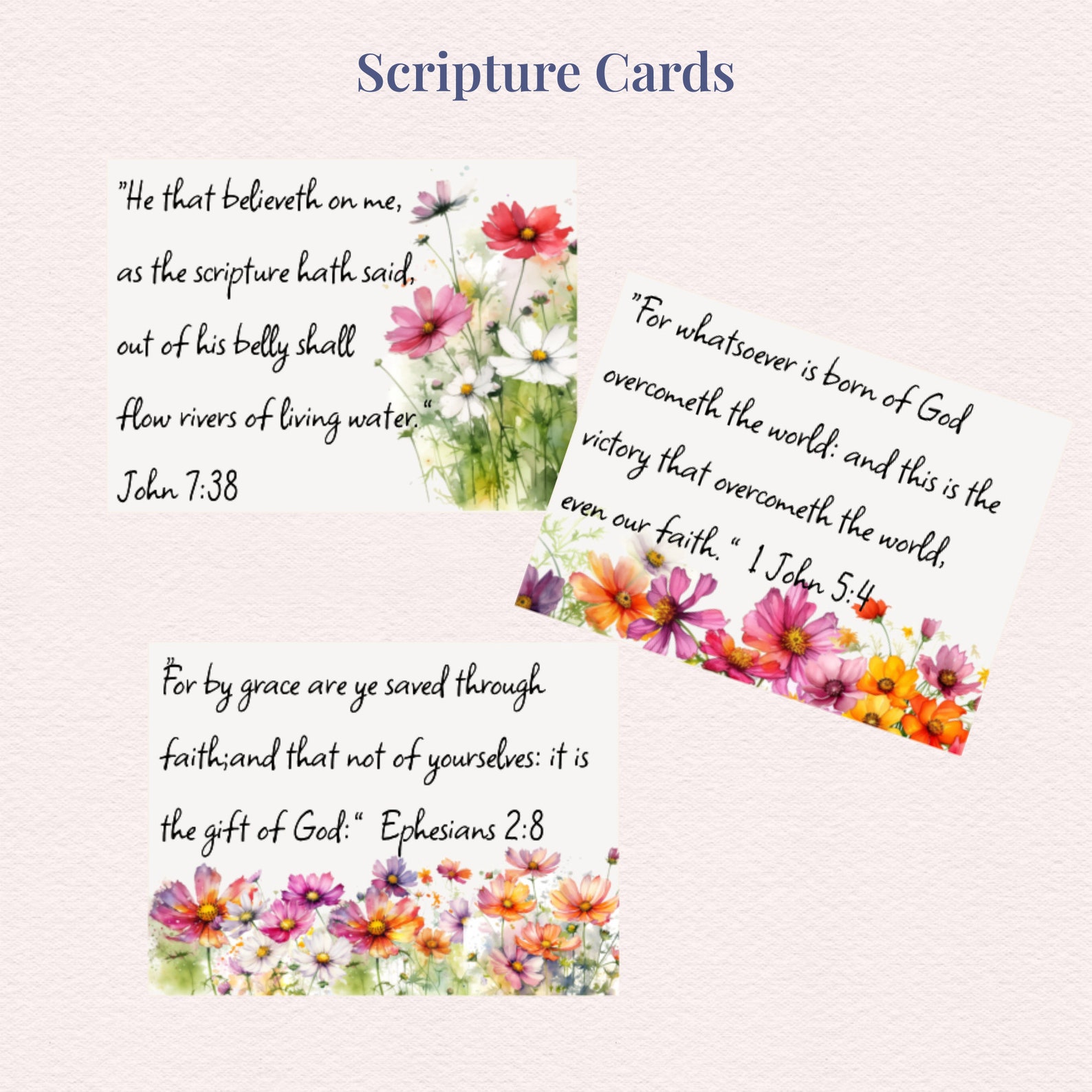 Faith Scripture Cards, Printable Scripture Cards, KJV, Kings James ...
