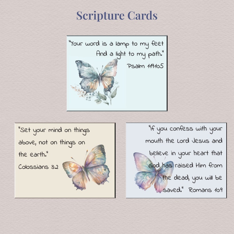 Printable Scripture Cards Butterflies, KJV, Kings James Version ...