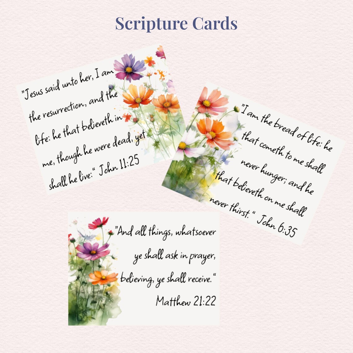 Faith Scripture Cards, Printable Scripture Cards, KJV, Kings James ...
