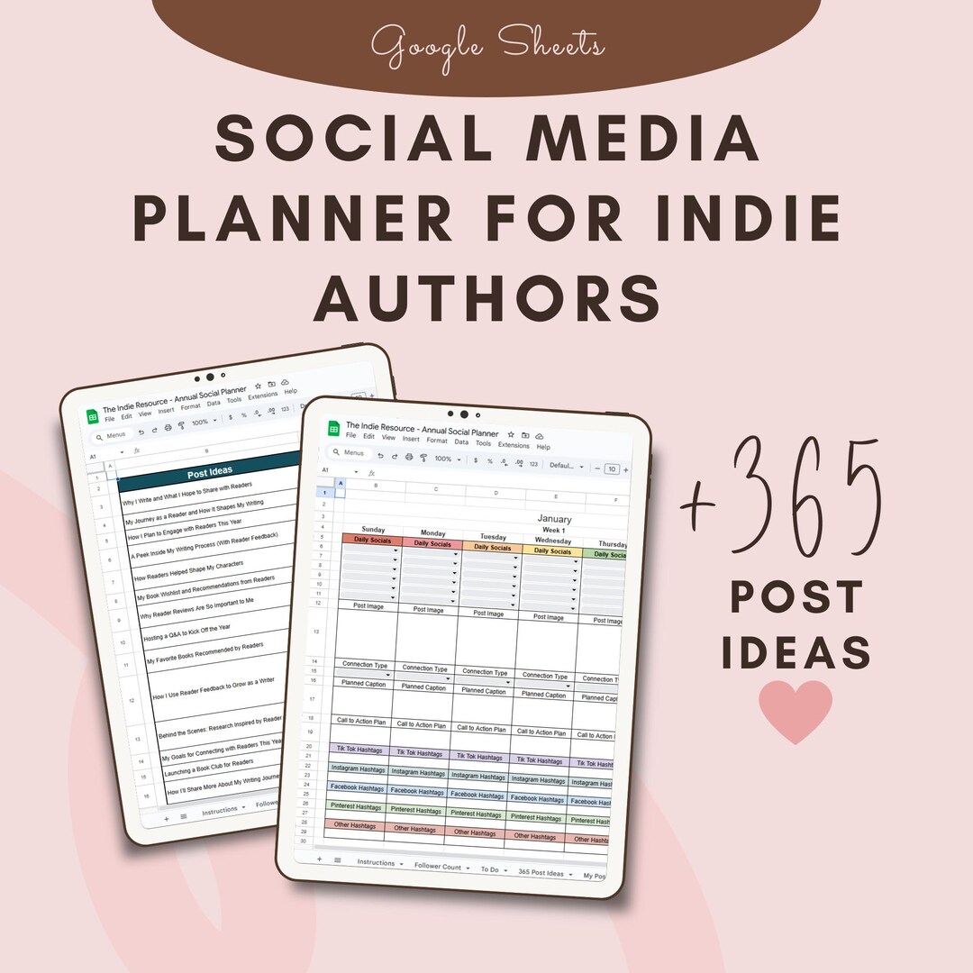 365 Social Media Post Ideas for Authors Weekly/monthly/yearly Batch ...