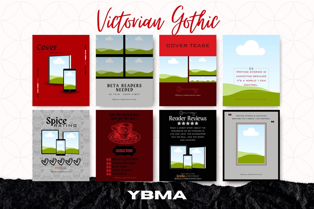 Victorian Gothic Author Marketing Templates, Bookstagram Kit (canva) - Etsy