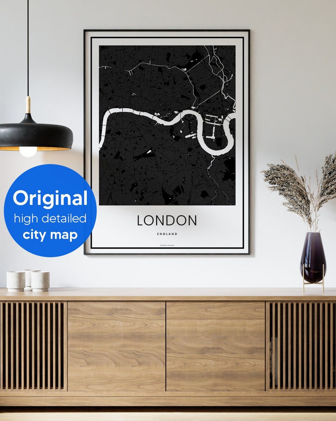 London Map Print, London, Uk Map Print, London Maps, Map Decor, Travel ...