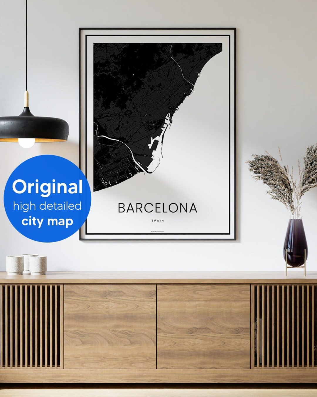Barcelona Map Print, Barcelona, Spain Map Print, Spanish Maps, Map ...