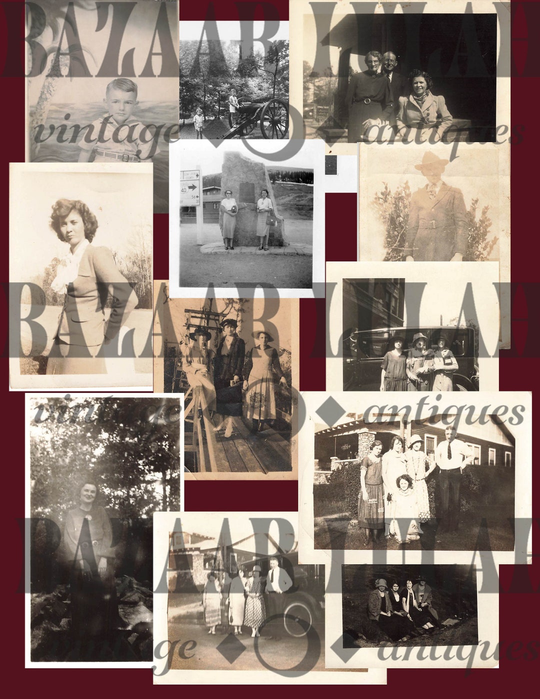 Downloadable Vintage Photos for Collage, Journals, Art Projects, 12 ...