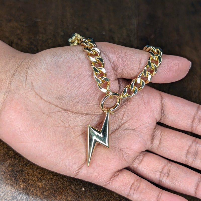 Lightning Bolt Necklace - Etsy
