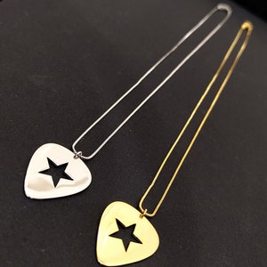 Guitar Pick Star Pendant and Box Chain (925 Silver) Blackstar David ...
