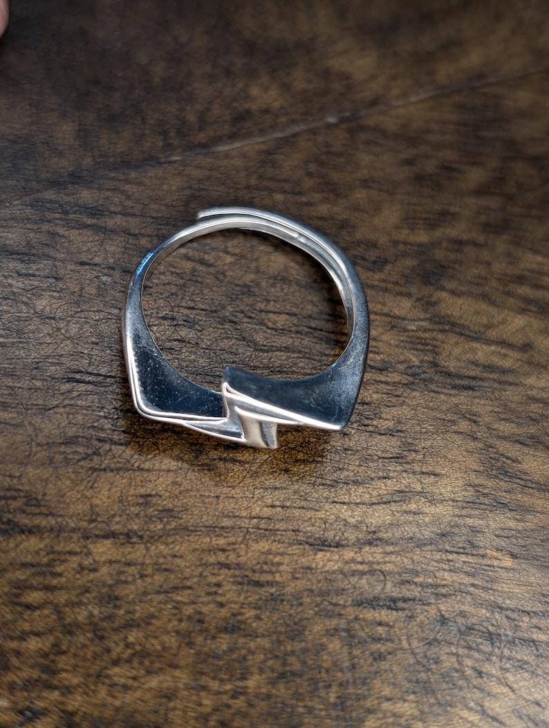 Lightning Bolt Ring Adjustable Band (925 Silver) Sterling Silver ...