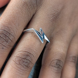 Lightning Bolt Ring Open Band (925 Silver) Sterling Silver, Striking ...