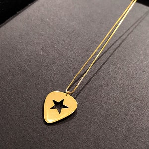 Guitar Pick Star Pendant and Box Chain (925 Silver) Blackstar David ...