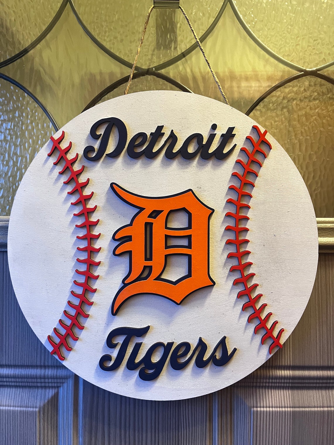 Detroit Tigers-baseball Door Hanger - Etsy