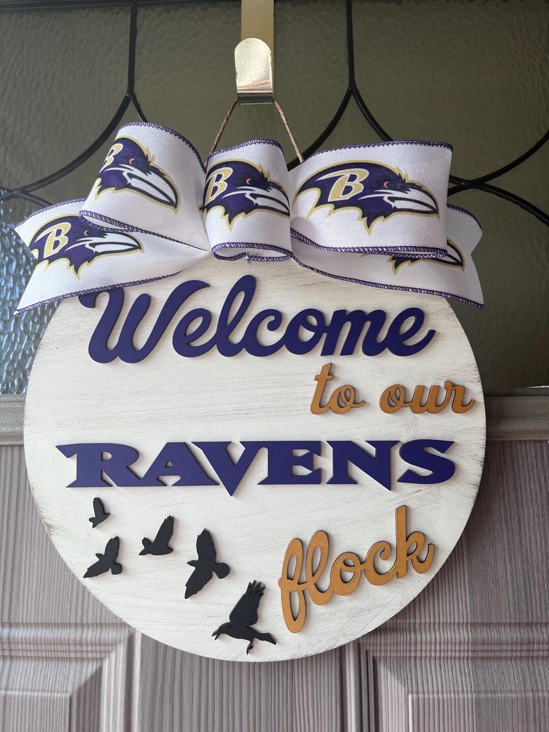 Baltimore Ravens- Welcome to Our Flock Door Hanger - Etsy
