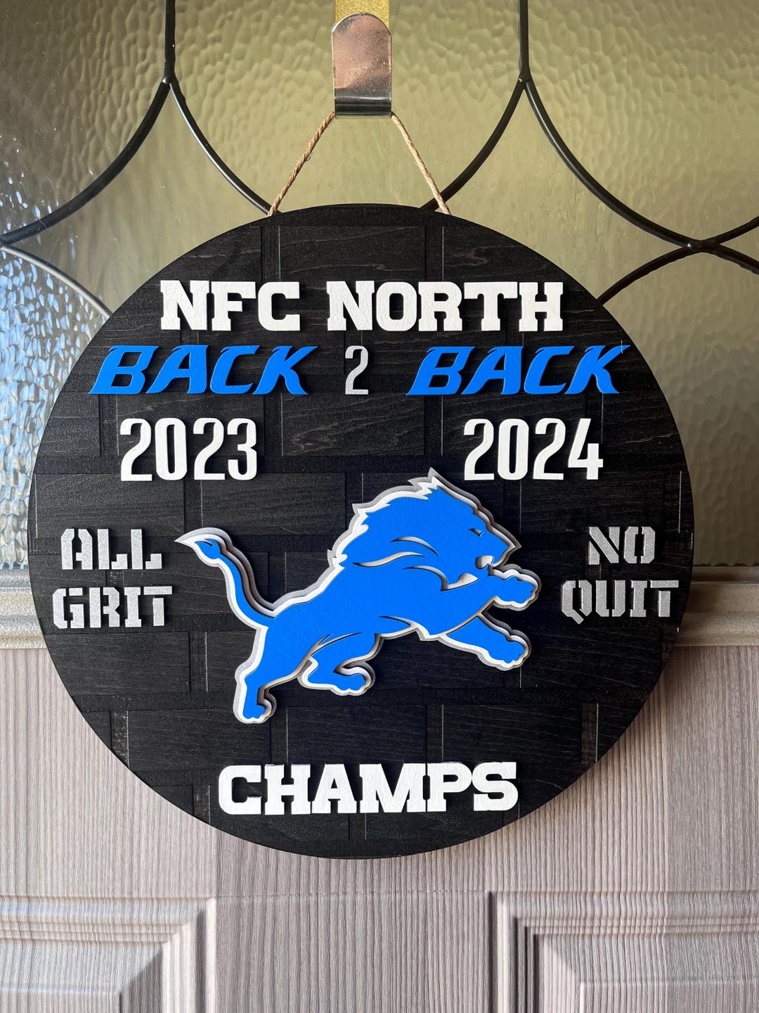 Detroit Lions NFC NORTH Back to Back Champs - Door Hanger - Etsy