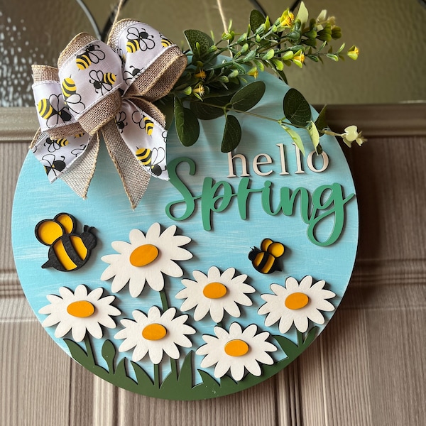Hello Spring Door Hanger - Etsy