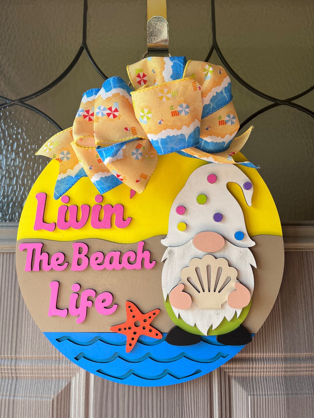 Living’ the Beach Life Gnome - Door Hanger - Etsy