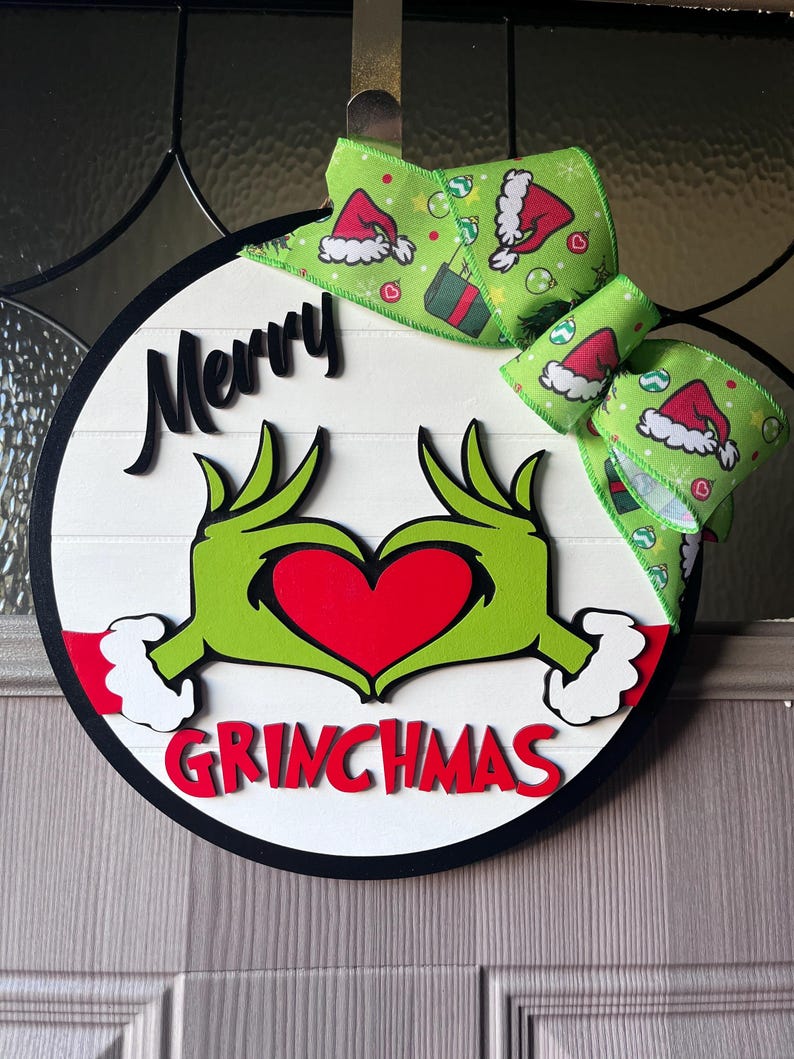 Merry Grinchmas Door Hanger - Etsy