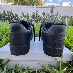 Custom Matte Black Af1 With Black Rope Laces - Etsy