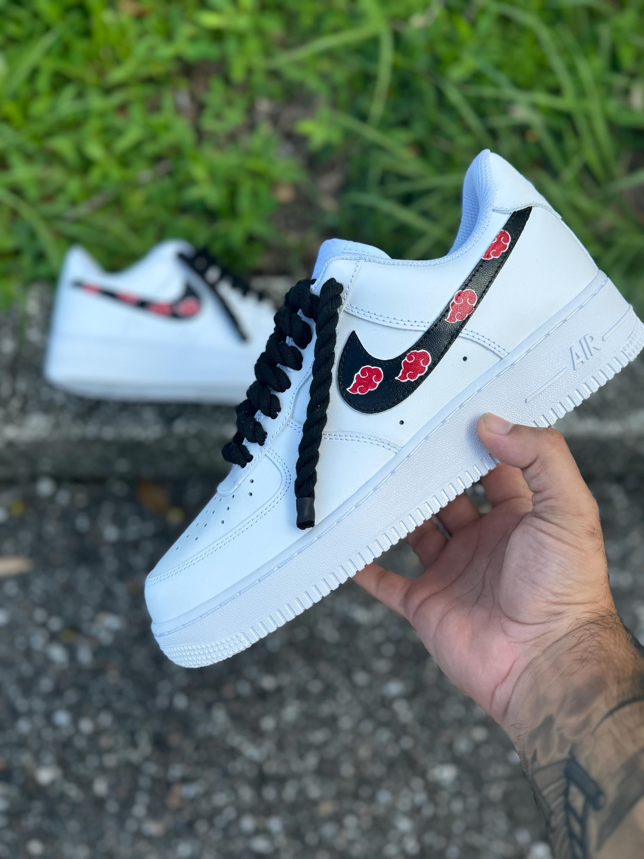 Custom Anime Cloud Af1 With Black Rope Laces - Etsy