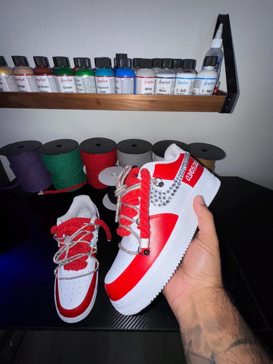 Red and White Custom Af1 - Etsy