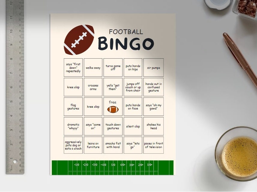 Football Bingo Cards - Etsy