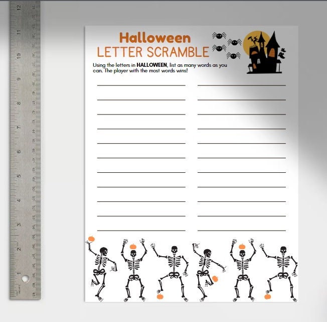 Halloween Party Game Printable for Classrooms Halloween - Etsy