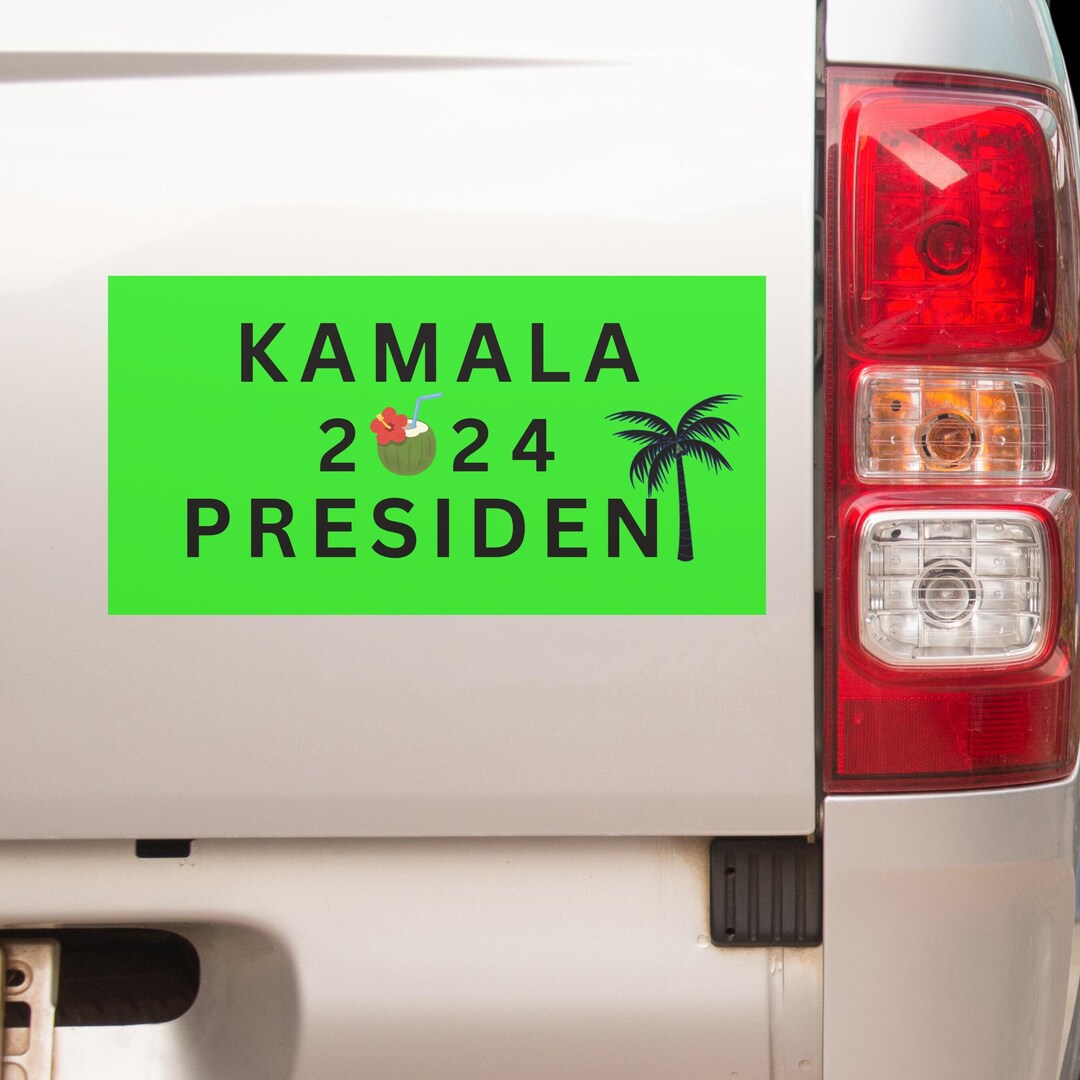 Kamala Harris Coconut Tree Bumper Stickers Vinyl Waterproof, Election ...