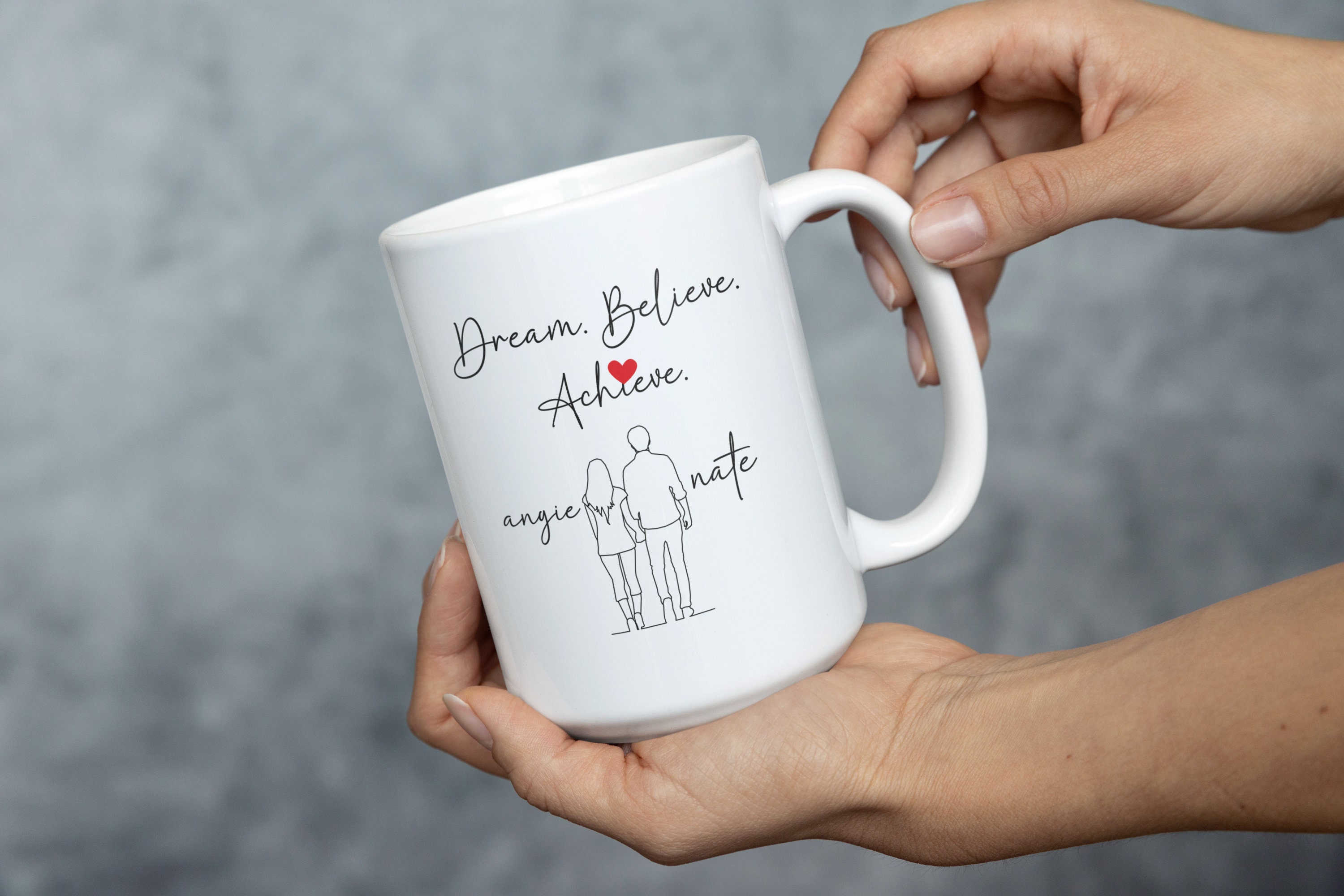 Personalized Couple Holding Hands Mug, Custom Anniversary Mug ...