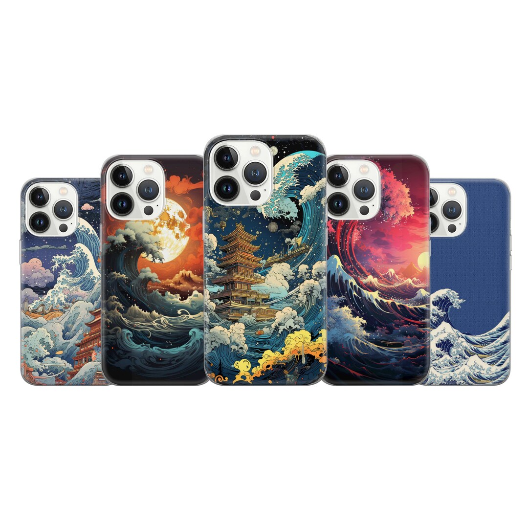 Japanese Wave Phone Case Kanagawa Wave Cover Fit for iPhone 15 Pro Max ...