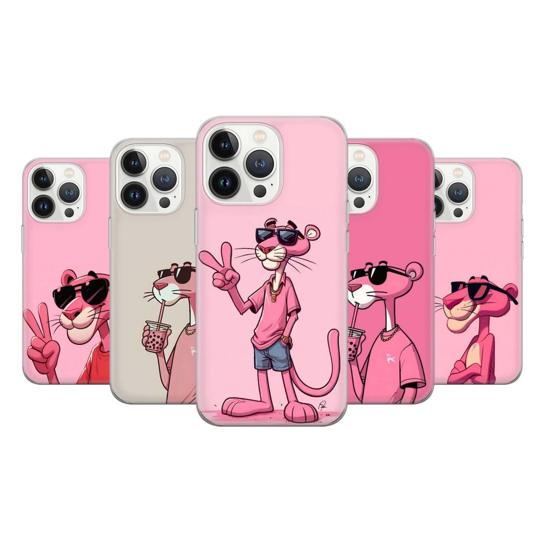 Pink Panther Phone Case Cartoon Vibes Fits iPhone 16 Pro Max, 15, 14 ...