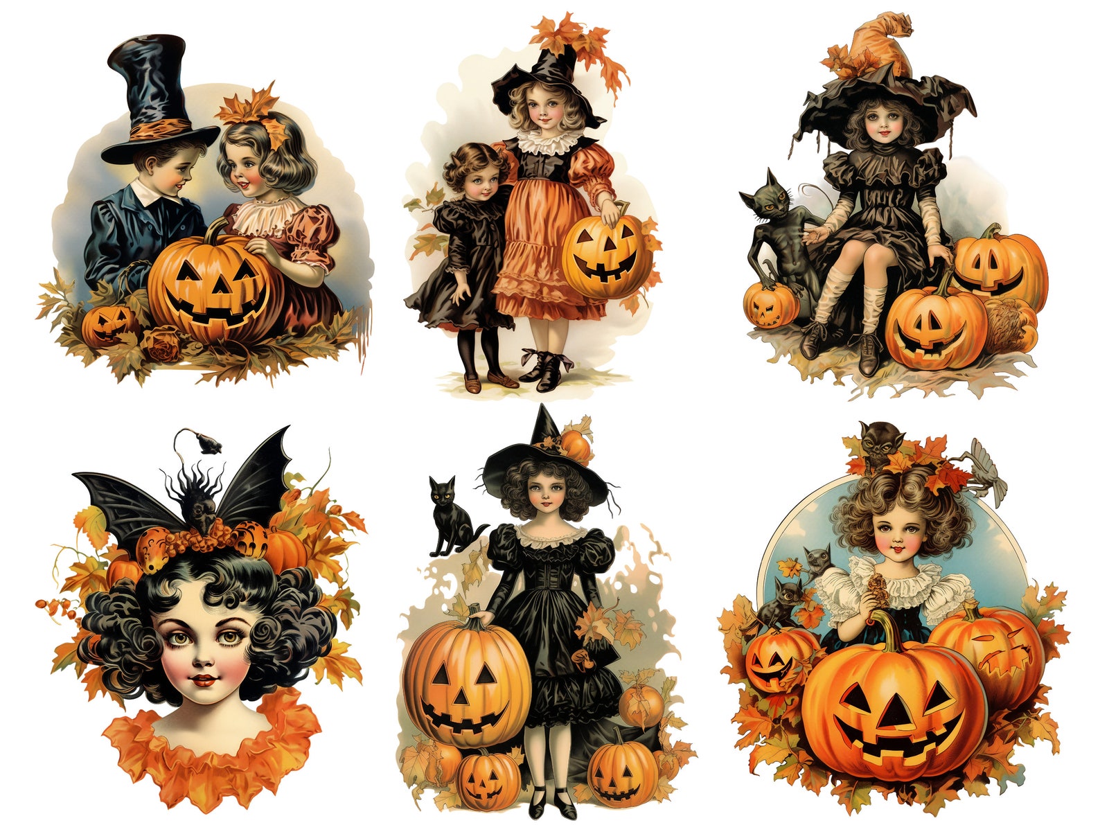 Vintage Halloween Clipart Halloween Clipart Vintage Witch - Etsy