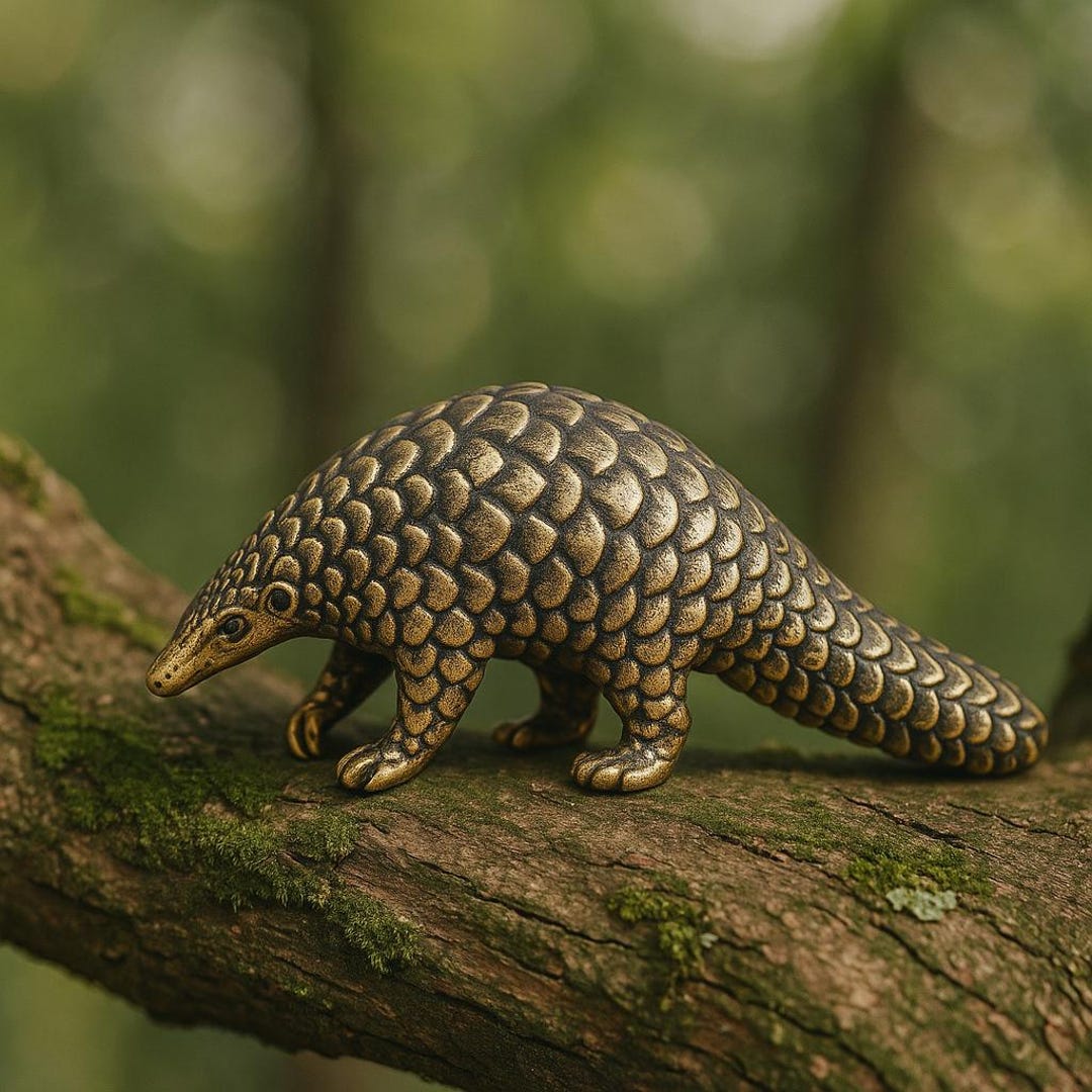 Decorative Brass Pangolin - Exotic Handcrafted Sculpture, Rare Vintage ...