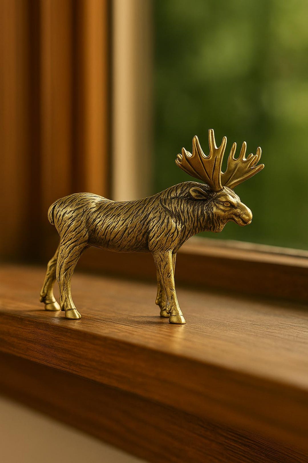 Mini Brass Moose Figurine With Detailed Antlers – Rustic Wildlife ...