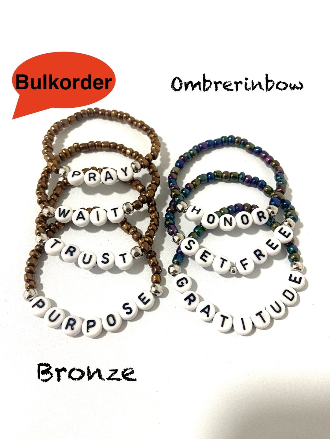 Custom Friendship Bracelets, Name Bead Bracelets, Personalized Name ...