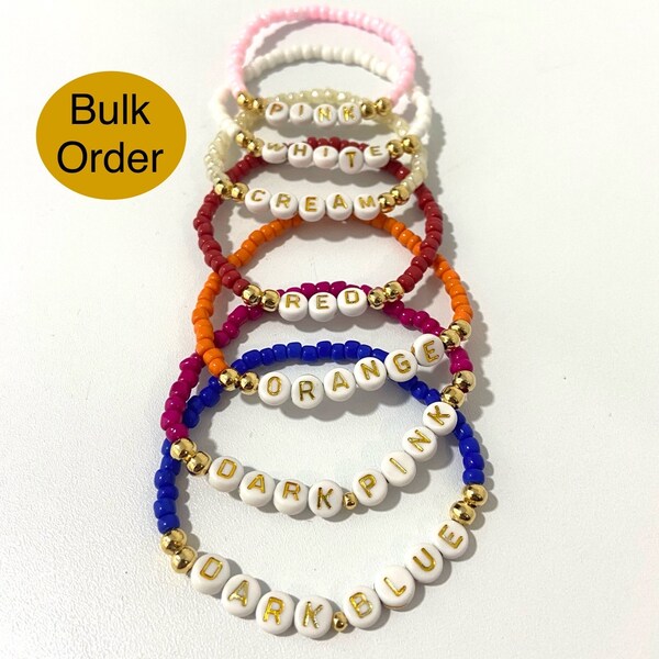 Personalized Bulk Letter Bracelets - Etsy UK