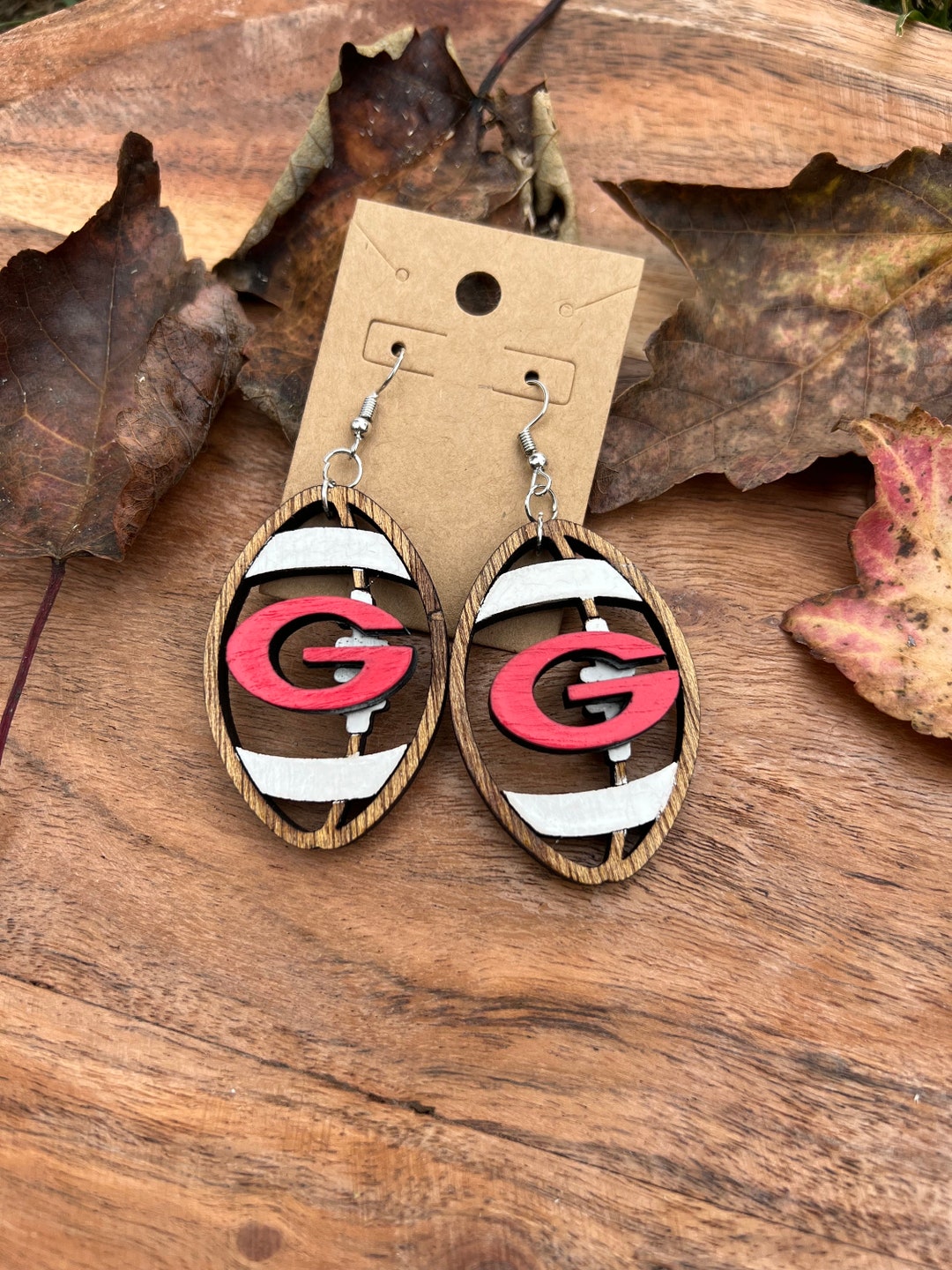 Hand Painted UGA Earrings - Etsy