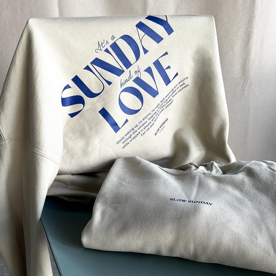 Slow Sunday Hoodie | It's a Sunday Kind of Love | Backprint Unisex - Etsy
