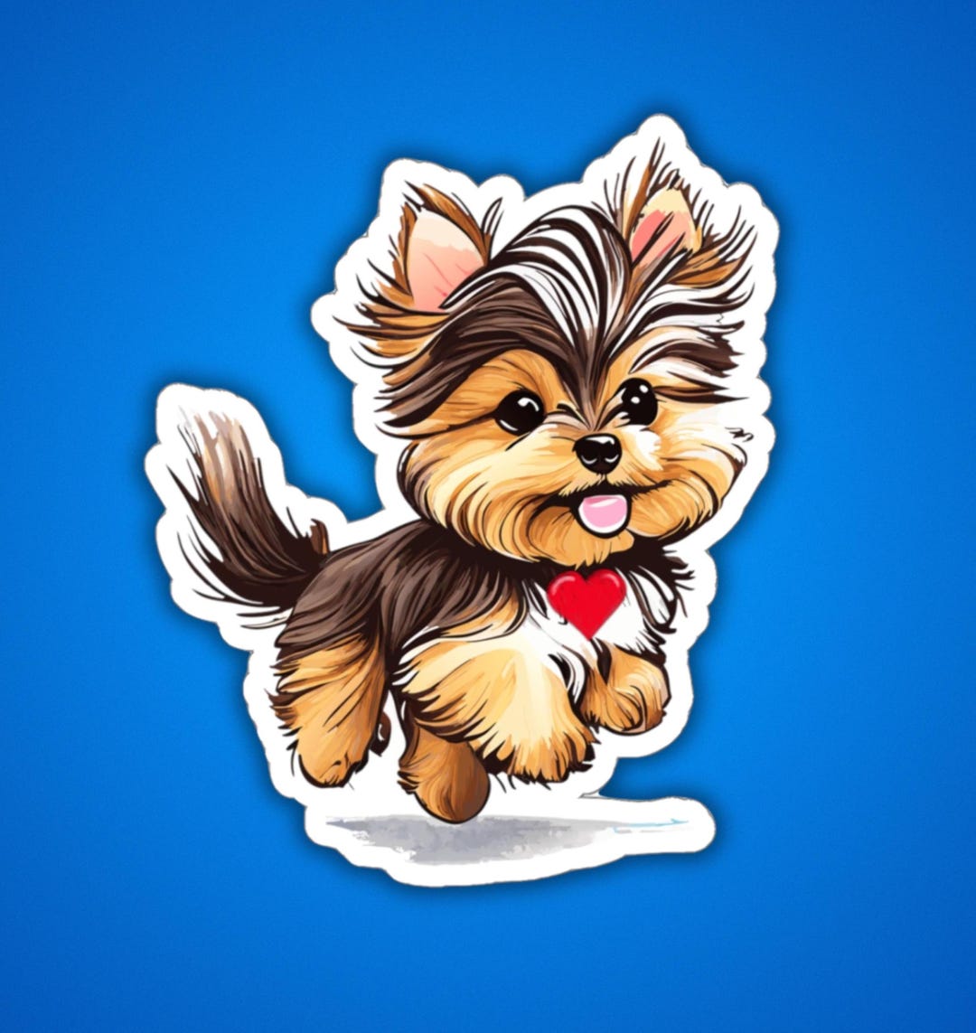 Yorkie Lovers Indoor Stickers, Dog Lovers Stickers, Cute Dog Stickers ...