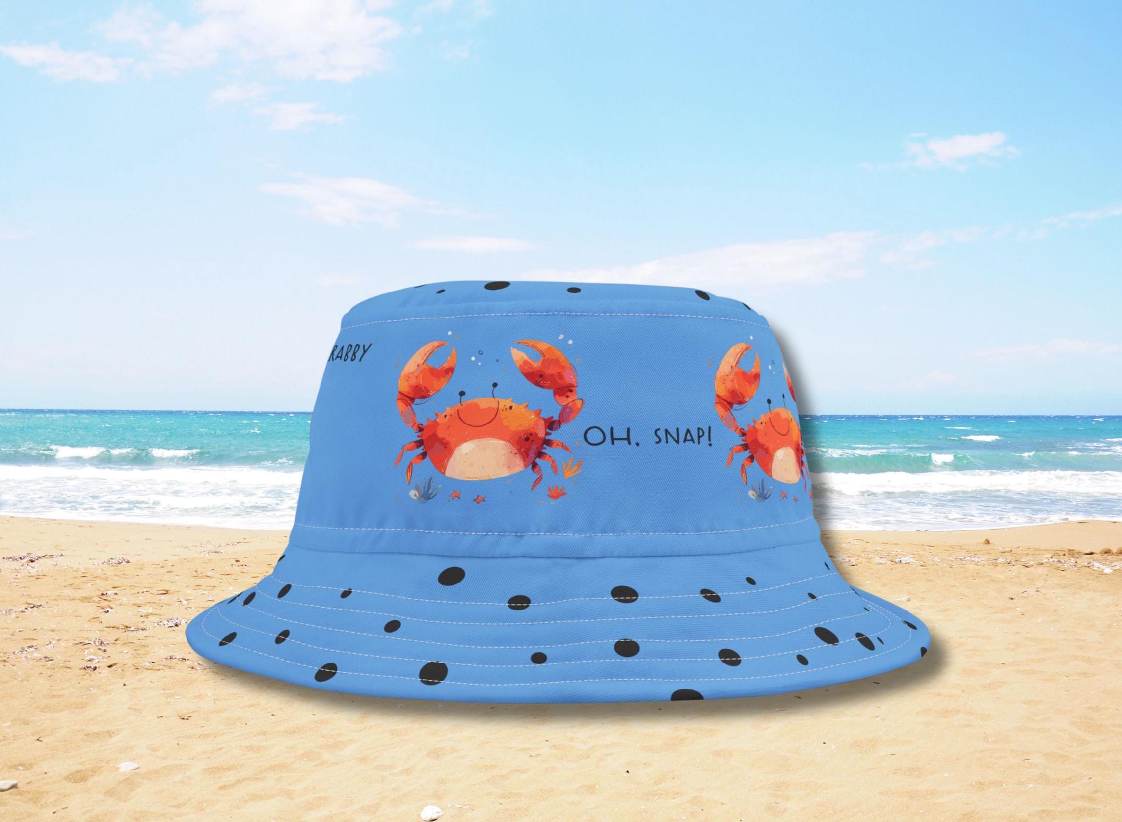 Crab Bucket Hat, Crab Beach Hat, Crab Lovers Gifts, Sea Creatures ...