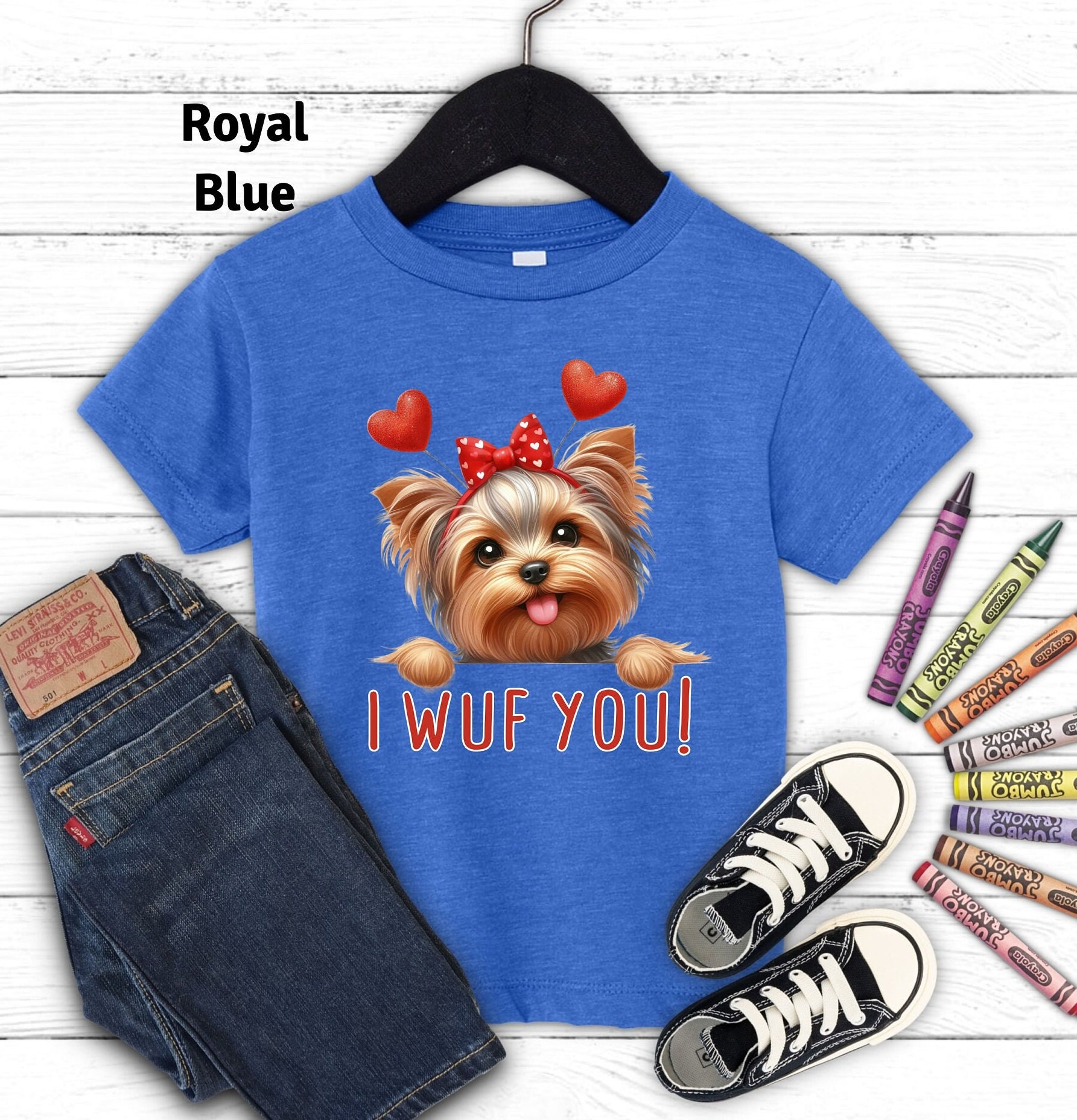 Youth I Wuf You Valentines Day Shirt Kids Cute Puppy Shirt Popular ...