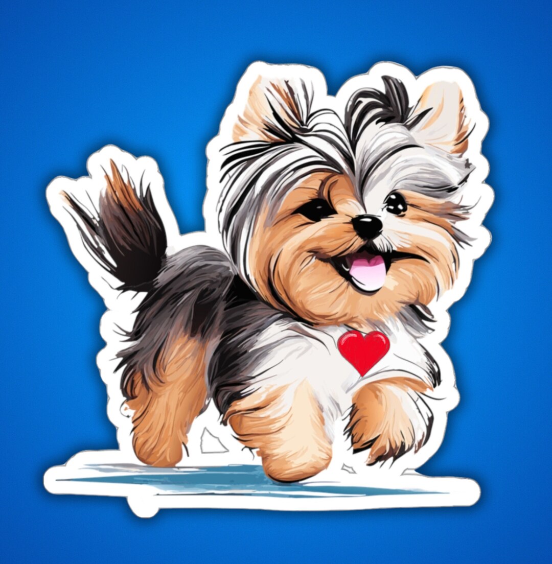 Yorkie Lovers Stickers, Dog Lovers Stickers, Cute Dog Indoor Stickers ...