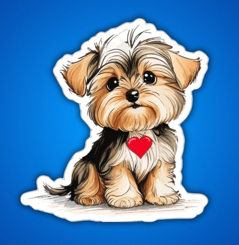 Yorkie Lovers Stickers, Dog Lovers Stickers, Cute Dog Indoor Stickers ...