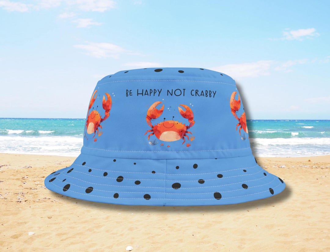 Crab Bucket Hat, Crab Beach Hat, Crab Lovers Gifts, Sea Creatures ...